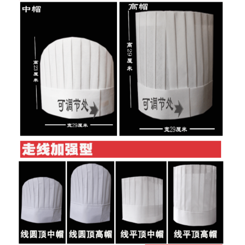 Disposable Chef Hat Adjustable Chef Cap | Petop Hotel Supply